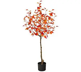 NEARLY NATURAL 4' Fall Birch Artificial Autumn - One-color