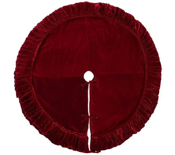 VICKERMAN 60' Plush Red Velvet Treeskirt By - One-color