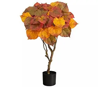 NEARLY NATURAL 3' Autumn Umbrella Ficus Tree - One-color