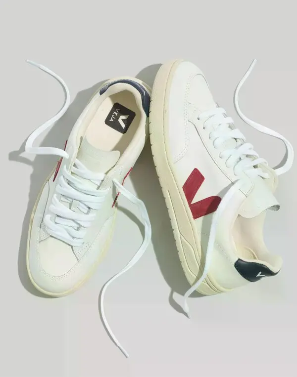 Madewell Veja™ V-12 Mesh Sneakers - Extra White Marsala Nautico