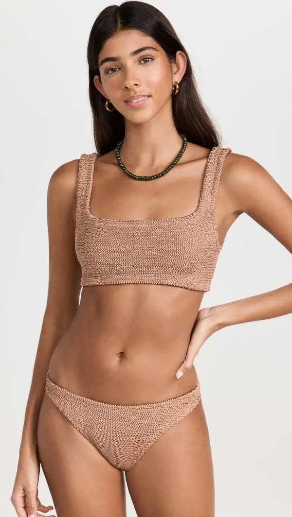 Hunza G Xandra Bikini Set - Metallic Cocoa