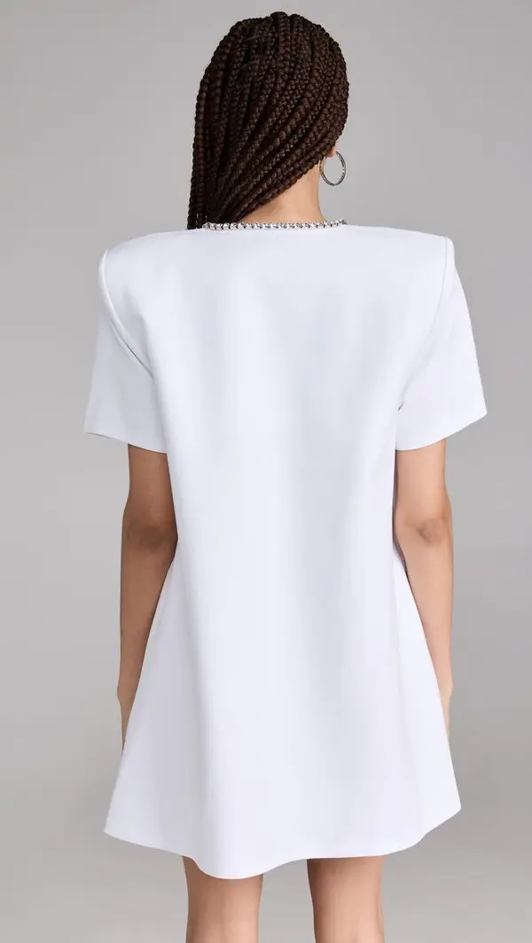 AREA Crystal Bow Ponte T-shirt Dress