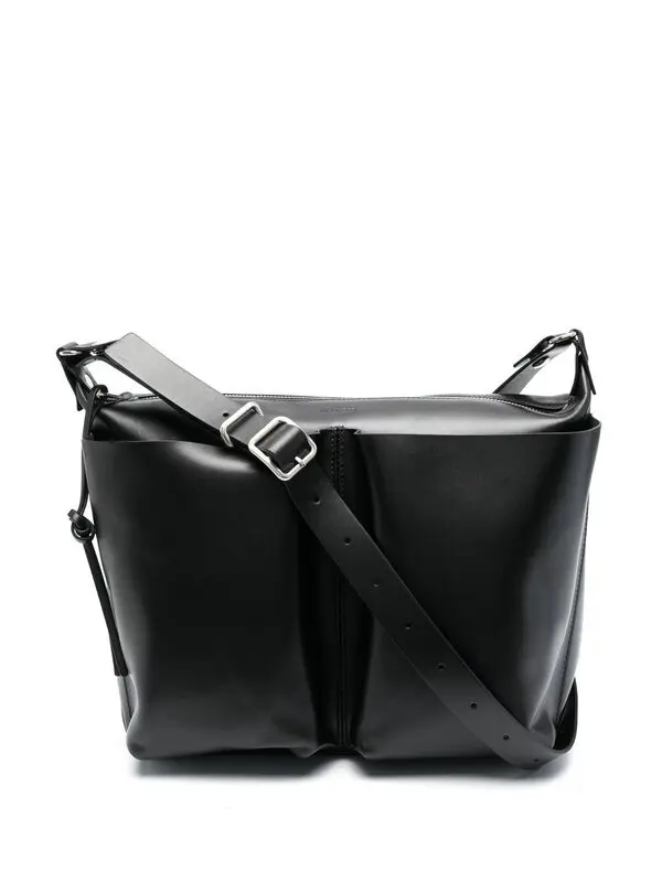 Jil Sander Pilot Leather Crossbody Bag - Black | Editorialist