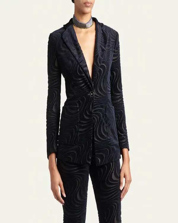 Giorgio Armani Swirl Jacquard Blazer