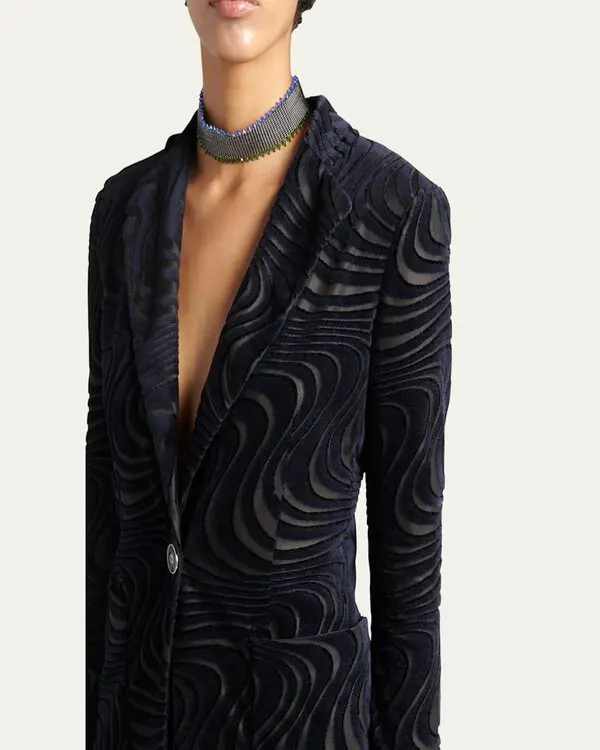 Giorgio Armani Swirl Jacquard Blazer
