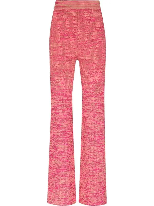 Remain Birger Christensen Rib-knit Wide-leg Trousers - Pink