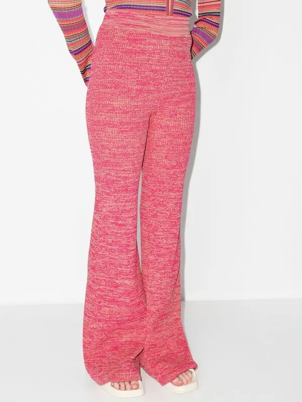 Remain Birger Christensen Rib-knit Wide-leg Trousers - Pink