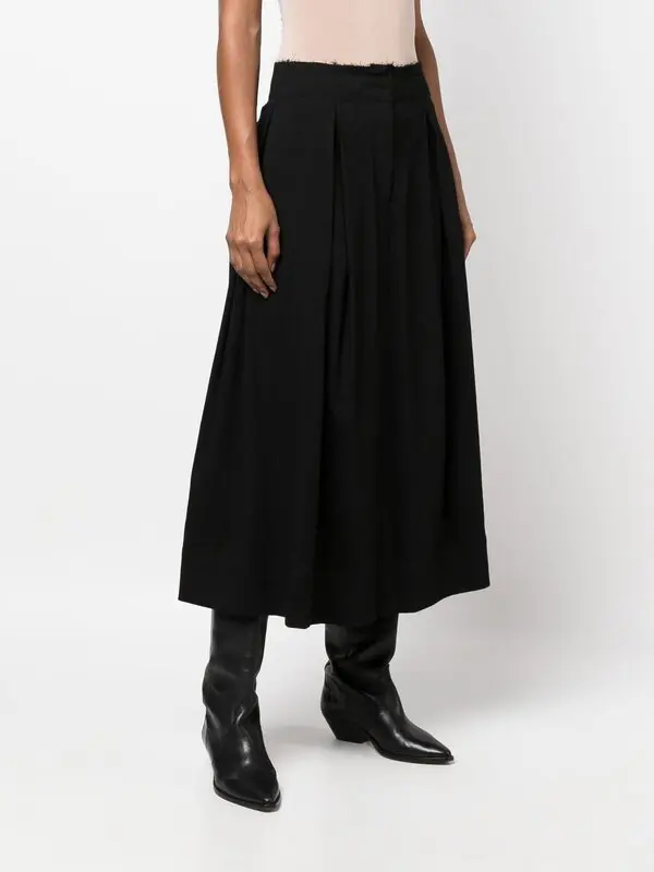 UMA WANG Raw-edge Pleated Long Skirt