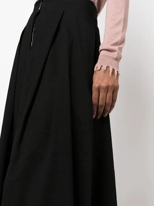 UMA WANG Raw-edge Pleated Long Skirt