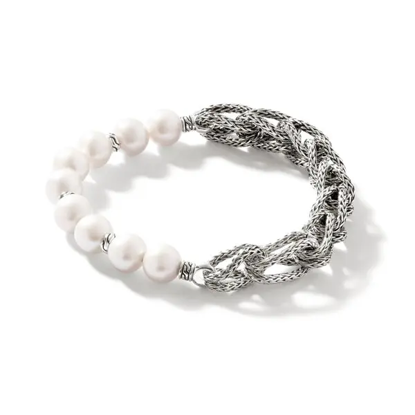 John Hardy Surf Pearl Link Bracelet - Silver