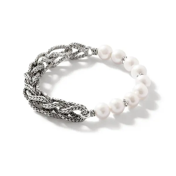 John Hardy Surf Pearl Link Bracelet