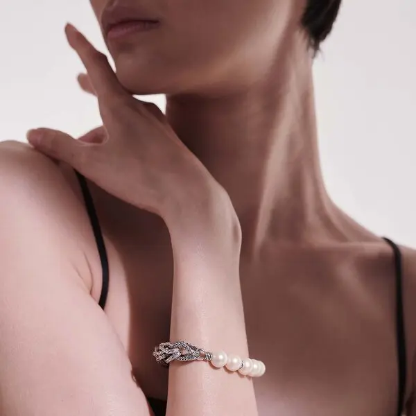John Hardy Surf Pearl Link Bracelet