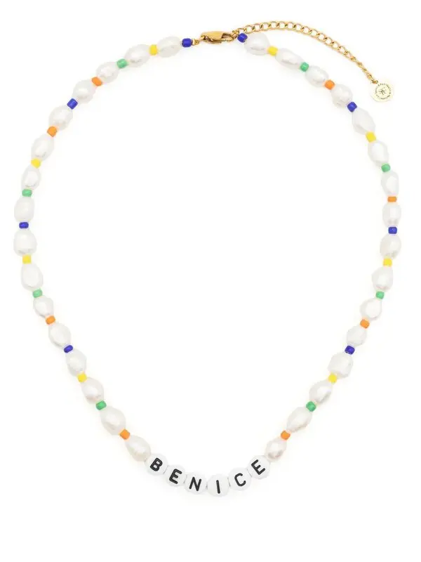 SPORTY & RICH Be Nice Necklace - White