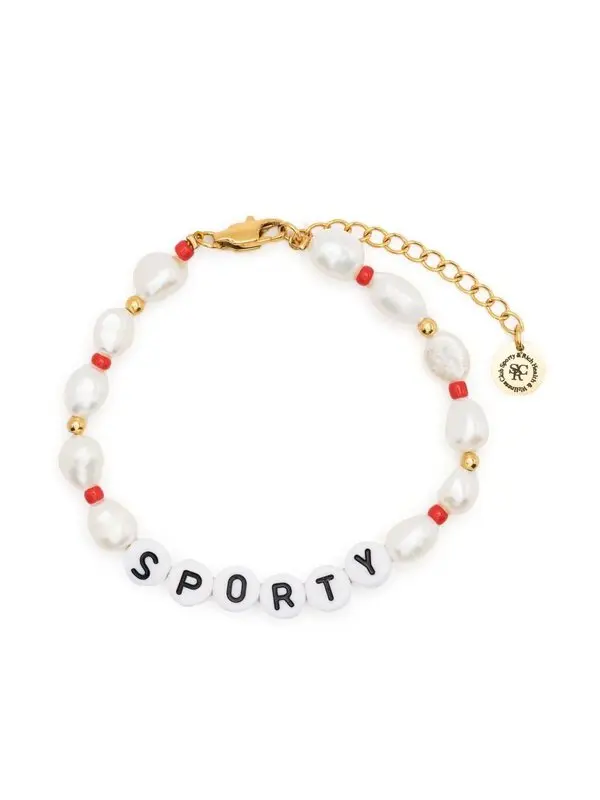 SPORTY & RICH Bead Bracelet - White
