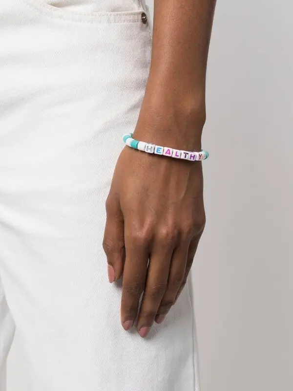 SPORTY & RICH Healthy Beaded Bracelet - White