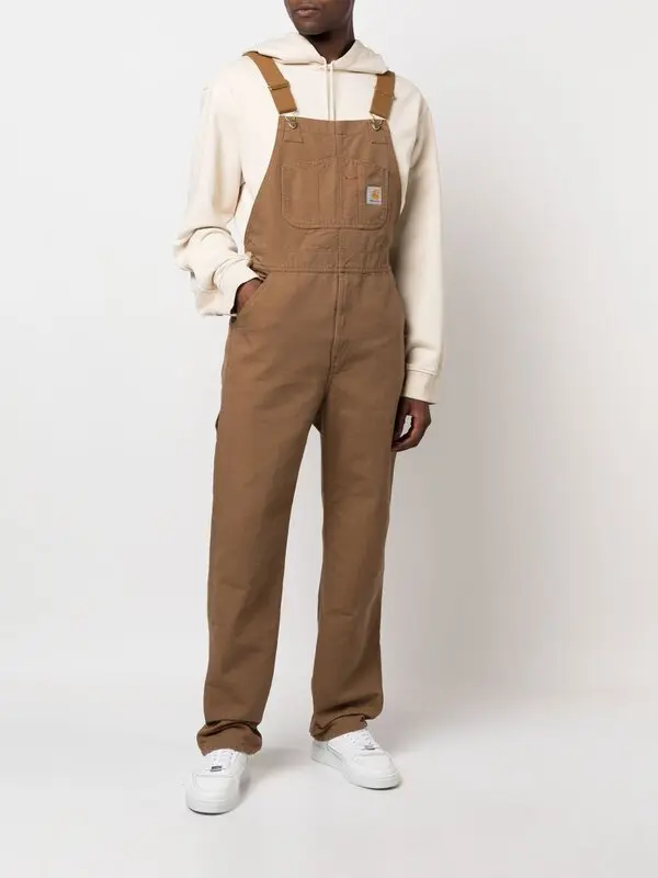 Carhartt Work In Progress Logo-patch Straight-leg Dungarees - Brown