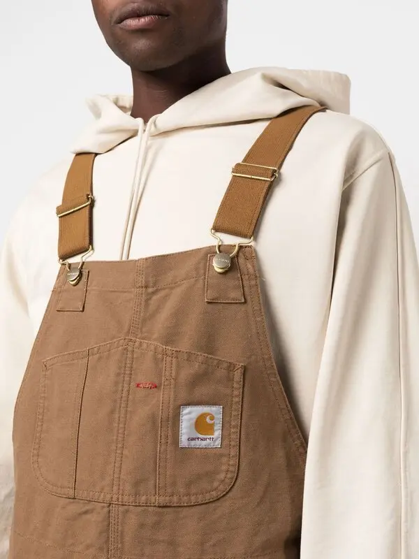 Carhartt Work In Progress Logo-patch Straight-leg Dungarees - Brown
