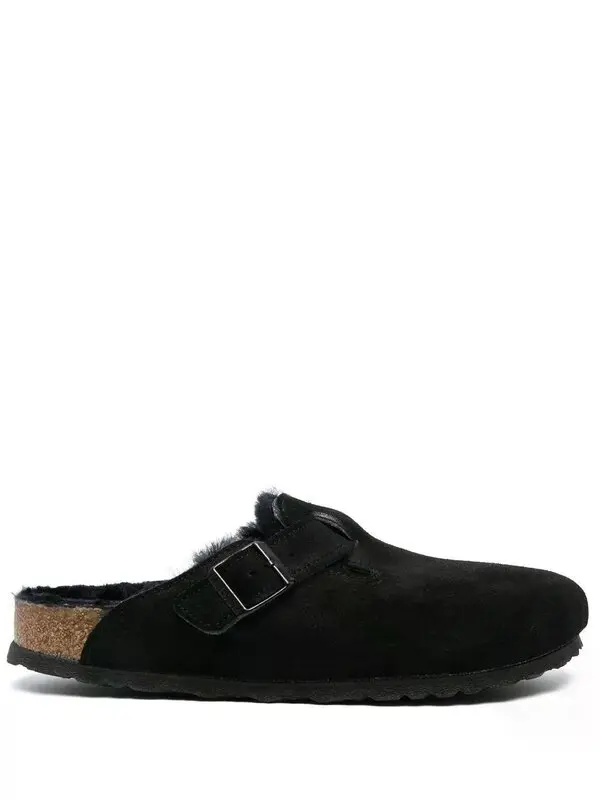 BIRKENSTOCK Boston Shearling Slippers - Black