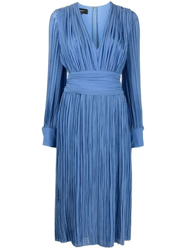 Rochas Plissé-detail Midi Dress