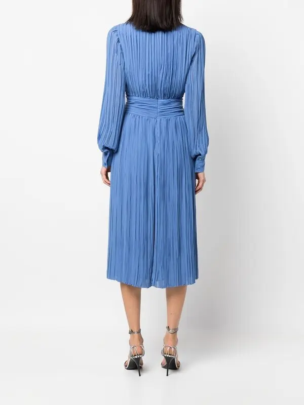 Rochas Plissé-detail Midi Dress