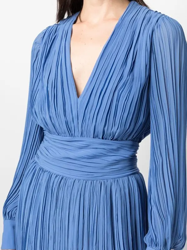 Rochas Plissé-detail Midi Dress