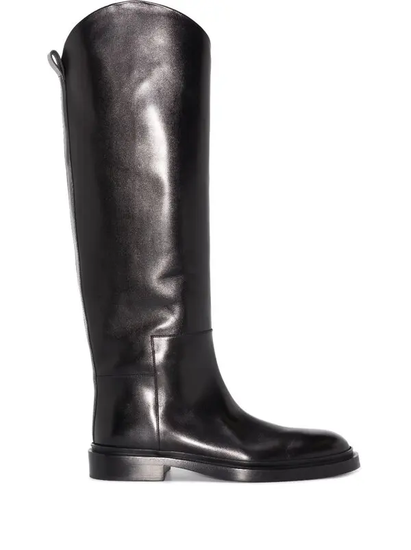 JIL SANDER Knee-high Leather Boots - Black