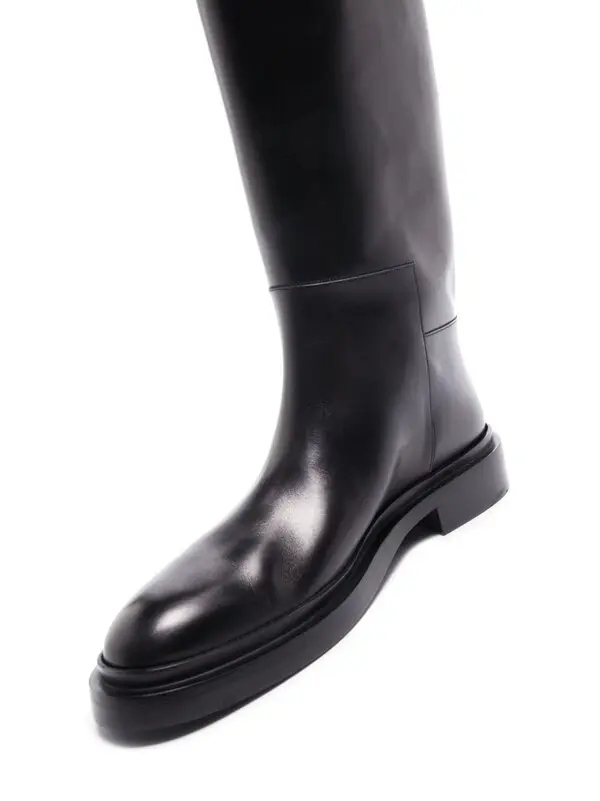 JIL SANDER Knee-high Leather Boots - Black