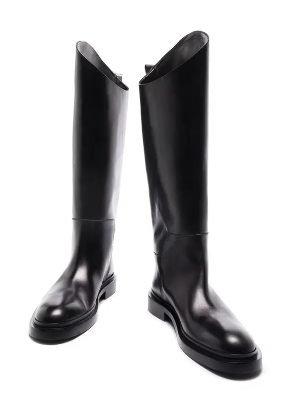 JIL SANDER Knee-high Leather Boots - Black