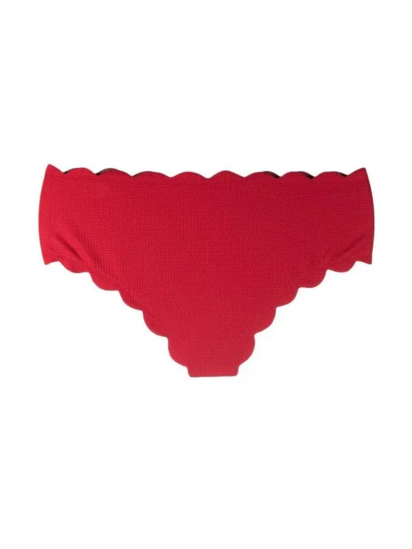 Marysia Spring Scallop-edge Bikini Bottoms - Red