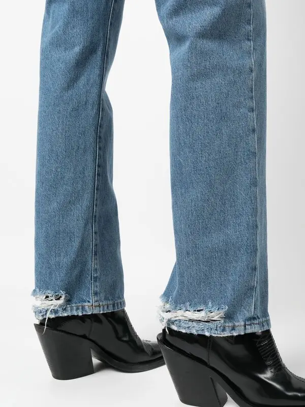 3x1 Distressed Straight-leg Jeans