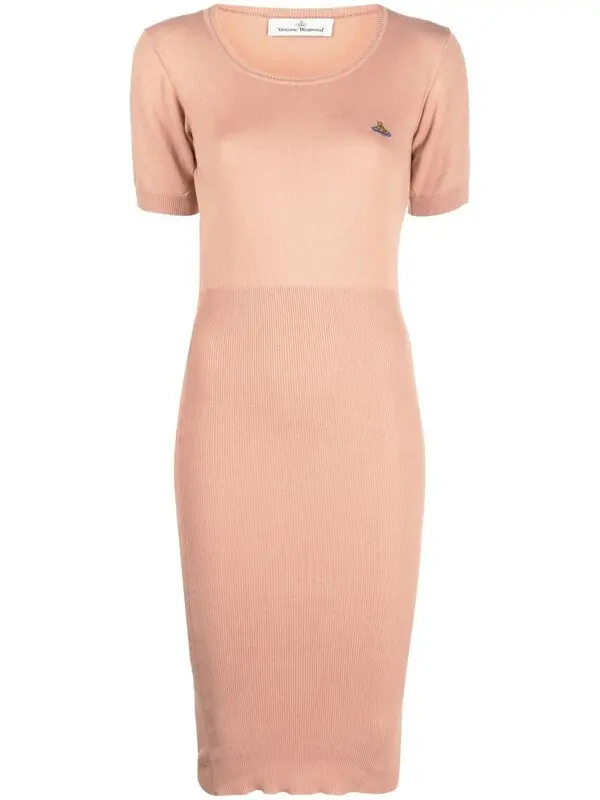 Vivienne Westwood Orb Embroidered Knit Midi Dress - Neutrals - 10% Off |  Editorialist