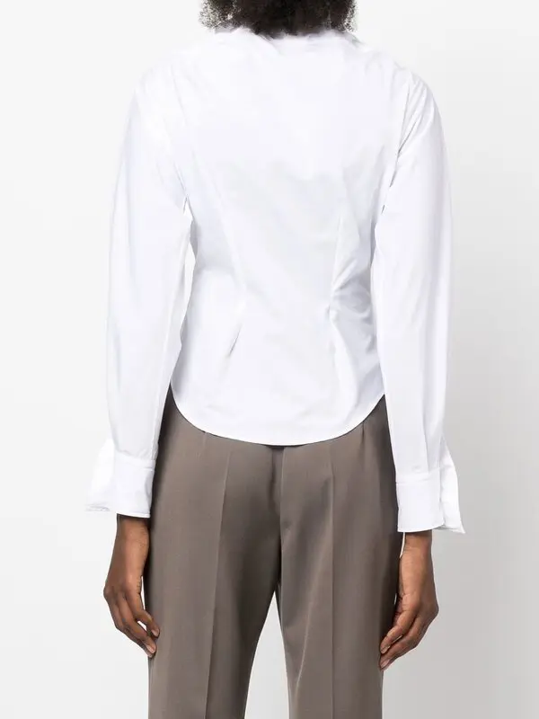 VIVIENNE WESTWOOD Draped Orb-embroidered Shirt - White