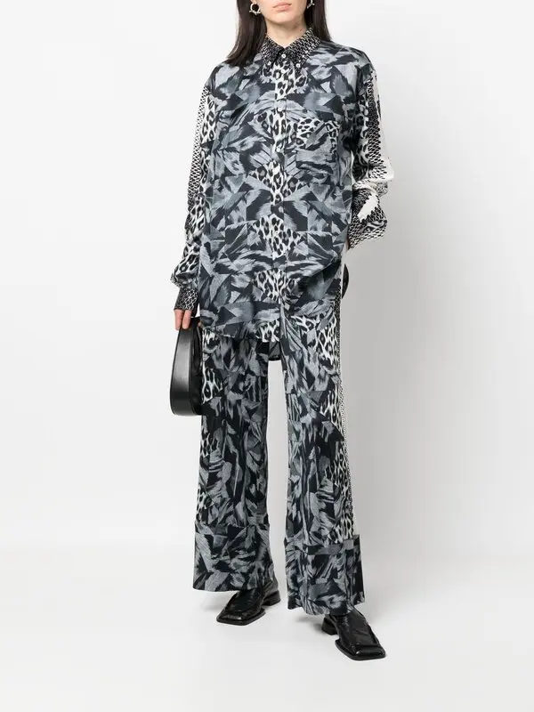 PIERRE-LOUIS MASCIA Abstract-print Silk Shirt