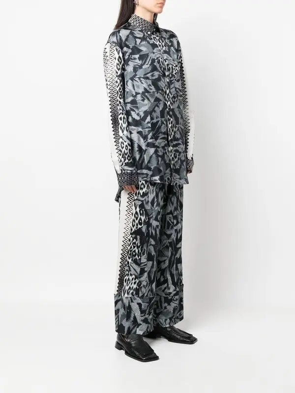 PIERRE-LOUIS MASCIA Abstract-print Silk Shirt