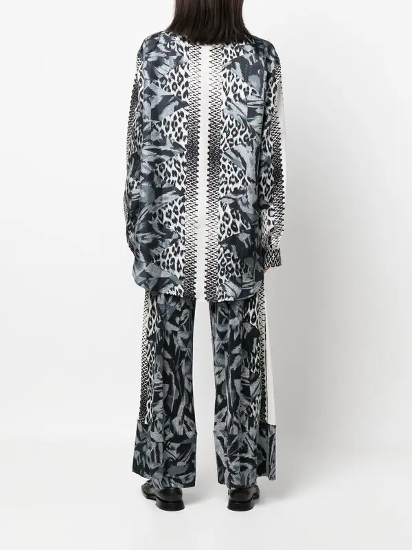 PIERRE-LOUIS MASCIA Abstract-print Silk Shirt