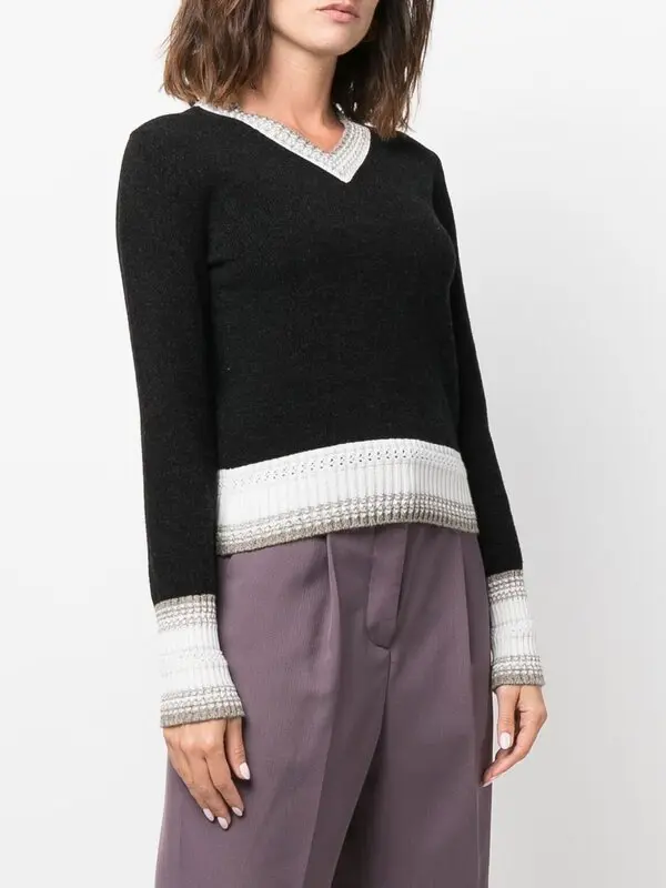 BARRIE V-neck Cashmere Sweater - Black