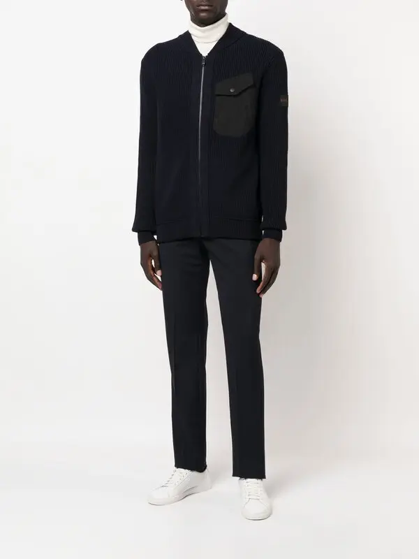BOSS Zipped-up Knit Cardigan