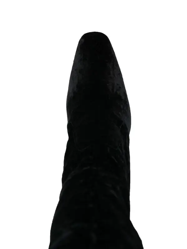 Saint Laurent Ella Velvet Thigh-high Boots