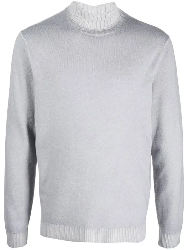 Malo Fine-knit Roll-neck Jumper - Grey
