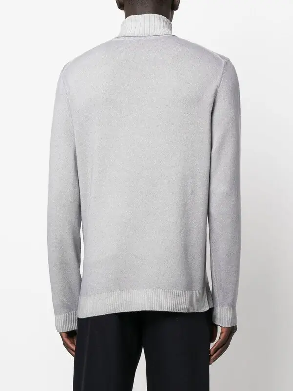 Malo Fine-knit Roll-neck Jumper - Grey