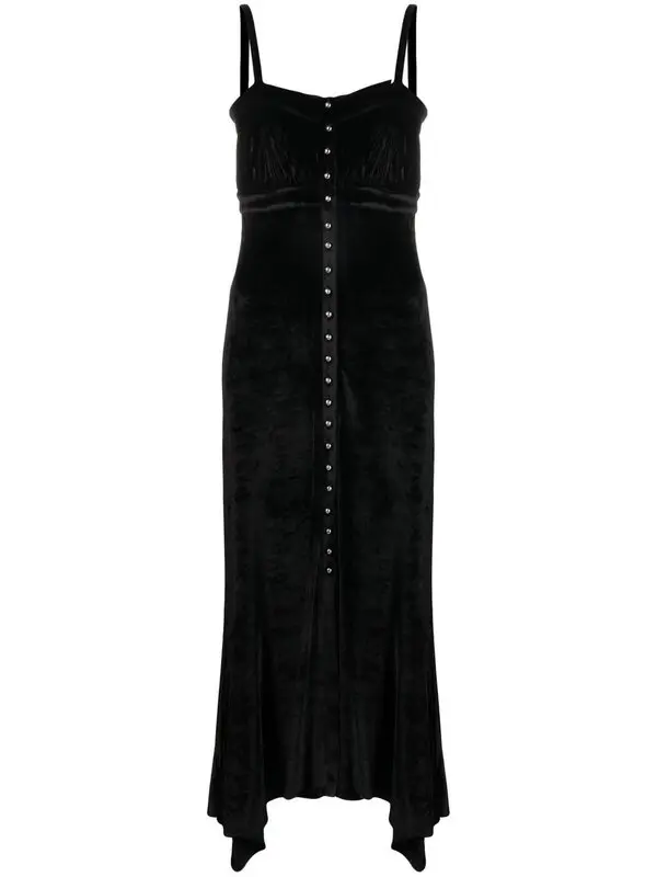 Rabanne Asymmetric Button-up Midi Dress