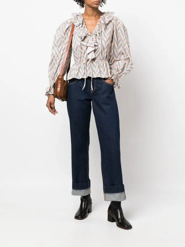 Ulla Johnson Zig-zag Ruffle Blouse