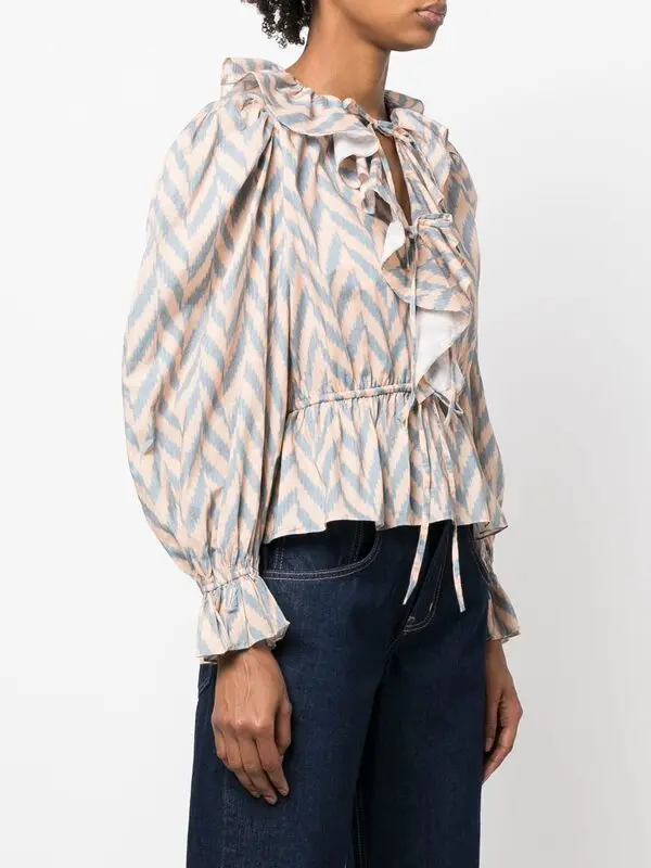 Ulla Johnson Zig-zag Ruffle Blouse