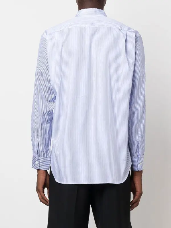 Comme Des Garçons Stripe-print Long-sleeve Shirt - Blue