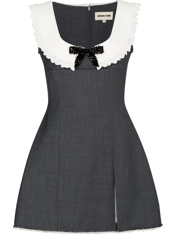 SHUSHU/TONG Bow-detail Sleeveless Dress - Grey
