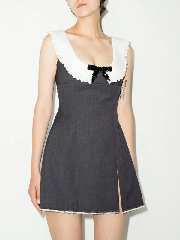 SHUSHU/TONG Bow-detail Sleeveless Dress - Grey