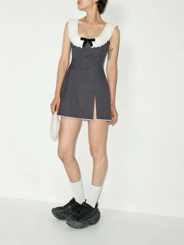 SHUSHU/TONG Bow-detail Sleeveless Dress - Grey
