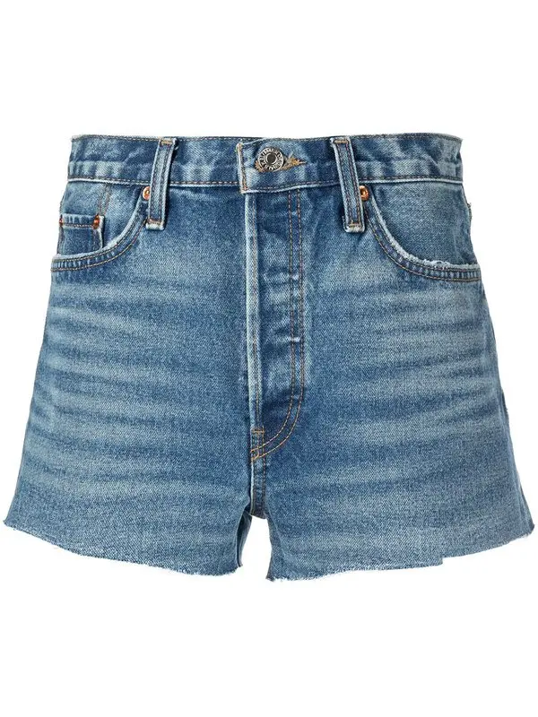 RE/DONE 70s High-rise Denim Shorts - Blue