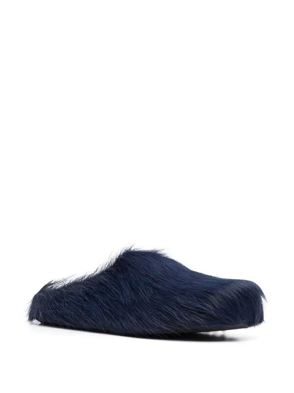 Marni Fussbet Sabot Calf-hair Slippers - Blue