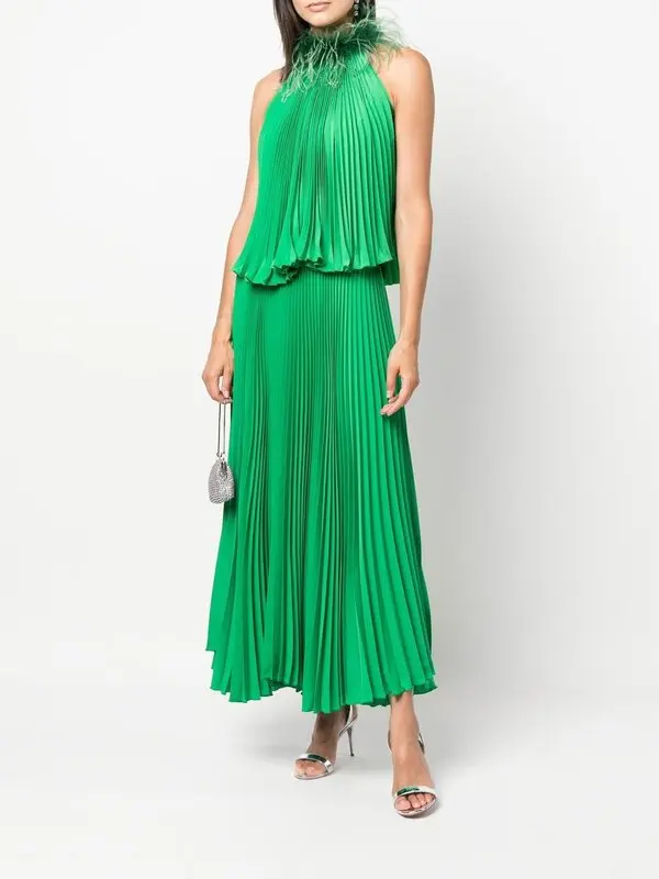 STYLAND Elaticated-wait Pleated Long Kirt
